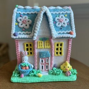 Holiday | Easter Spring Home Village House Bunny Chick Glitter Clay ...